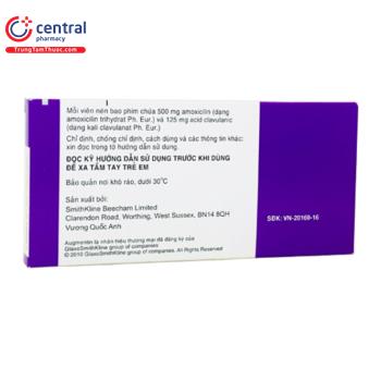 Thuốc Augmentin 625mg (Amoxicillin 500mg + Acid Clavulanic 125mg): liều ...