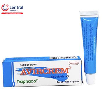 Thuốc Avircrem (Acyclovir 5g): tác dụng, liều dùng, cách dùng