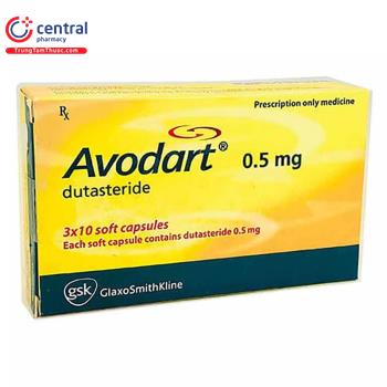 [CHÍNH HÃNG] Thuốc Avodart 0,5mg trị phì đại tuyến tiền liệt