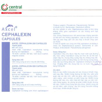 Thuốc Axcel Cephalexin-250 Capsules - Điều trị hiệu quả nhiễm khuẩn