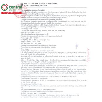 Thuốc Axcel Eviline Forte Suspension - Giảm đầy bụng do tăng acid