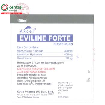 Thuốc Axcel Eviline Forte Suspension - Giảm đầy bụng do tăng acid