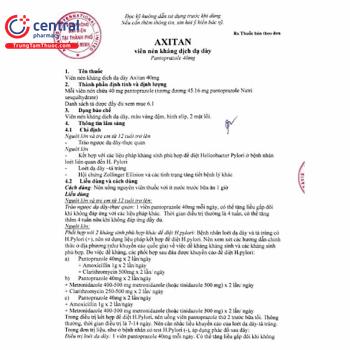 [CHÍNH HÃNG] Thuốc Axitan 40mg điều trị viêm loét đường tiêu hóa