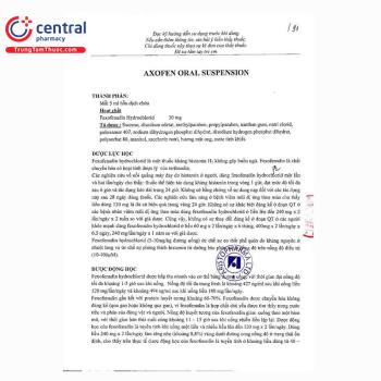Thuốc Axofen điều trị viêm mũi dị ứng và nổi mề đay