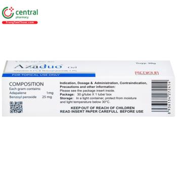 Thuốc Azaduo Gel 30g trị mụn trứng cá: Công dụng và giá bán