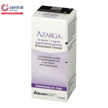 Thuốc Azarga điều trị giảm áp lực nội nhãn, glocom góc mở, tăng nhãn áp