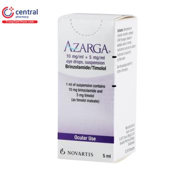 Thuốc Azarga điều trị giảm áp lực nội nhãn, glocom góc mở, tăng nhãn áp