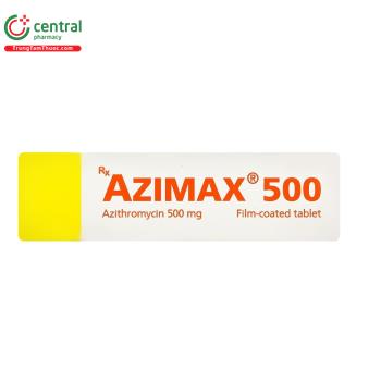 Thuốc Azimax 500mg chứa azithromycin, điều trị nhiễm khuẩn hiệu quả
