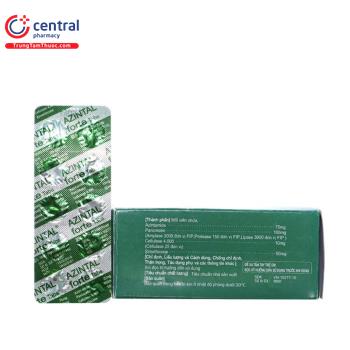 Thuốc Azintal Forte (Hộp 10 vỉ x 10 viên): tác dụng, liều dùng