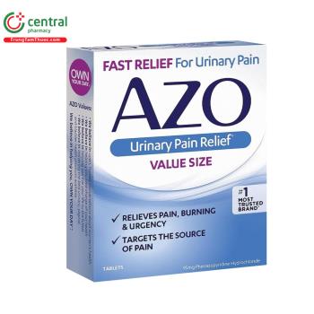 Thuốc AZO Urinary Pain Relief Value Size giảm đau, rát đường tiết niệu