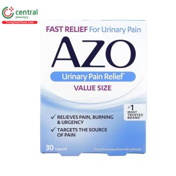 Thuốc AZO Urinary Pain Relief Value Size giảm đau, rát đường tiết niệu