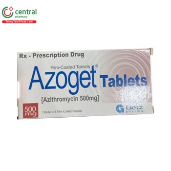 Thuốc Azoget Tablets 500mg điều trị nhiễm khuẩn hô hấp trên và dưới