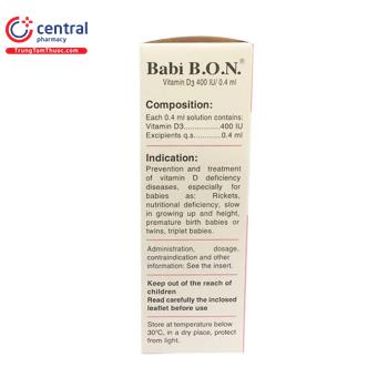 Thuốc Babi B.O.N 12ml - Thuốc cung cấp vitamin D cho cơ thể