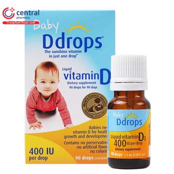 [CHÍNH HÃNG]Thuốc Baby Ddrops Vitamin D3 (90giọt) chỉ định, cách dùng