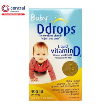 [CHÍNH HÃNG]Thuốc Baby Ddrops Vitamin D3 (90giọt) chỉ định, cách dùng