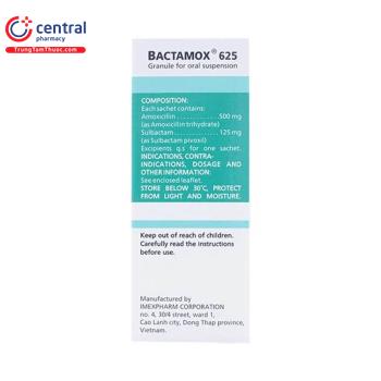 [CHÍNH HÃNG] Thuốc Bactamox 625 điều trị nhiễm khuẩn hô hấp