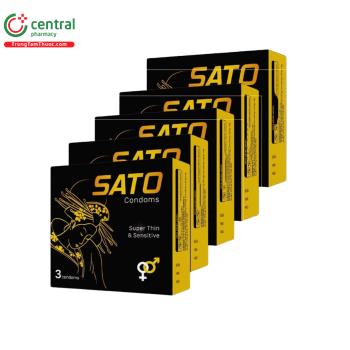 Bao cao su Sato (Hộp 3 chiếc) - Tăng khoái cảm cho cuộc vui thăng hoa