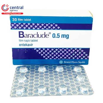 Thuốc Baraclude 0.5mg điều trị bệnh nhiễm virus viêm gan B mạn tính