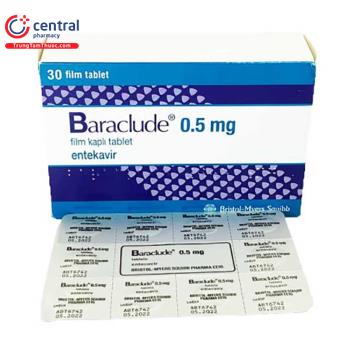 Thuốc Baraclude 0.5mg điều trị bệnh nhiễm virus viêm gan B mạn tính