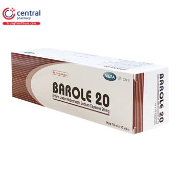 Thuốc Barole 20mg: trị viêm loét dạ dày tá tràng, viêm dạ dày Hp