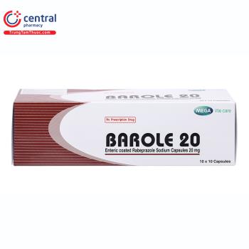 Thuốc Barole 20mg: trị viêm loét dạ dày tá tràng, viêm dạ dày Hp