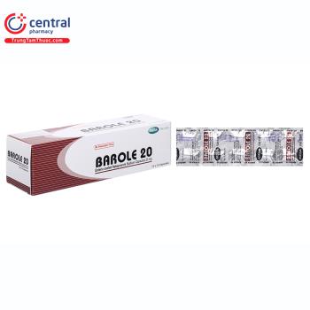 Thuốc Barole 20mg: trị viêm loét dạ dày tá tràng, viêm dạ dày Hp