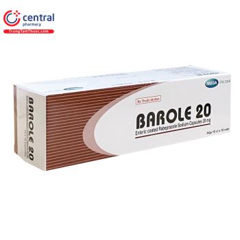 Thuốc Barole 20mg: trị viêm loét dạ dày tá tràng, viêm dạ dày Hp