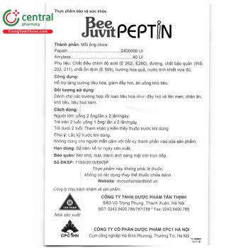 Thuốc Beejuvit Peptin cải thiện tiêu hoá, giảm chướng bụng, đầy hơi