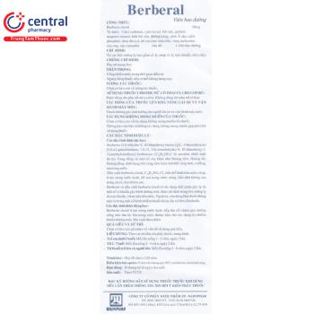 Thuốc Berberal 10mg: Điều trị tình trạng đau bụng tiêu chảy, kiệt lỵ