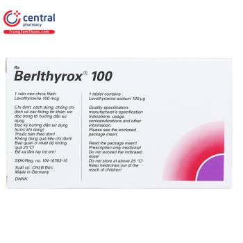 Thuốc Berlthyrox 100: điều trị bệnh lí tuyến giáp hiệu quả