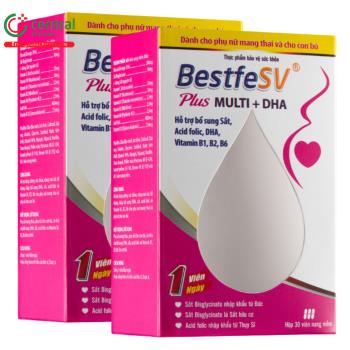 Thuốc BestfeSV Plus Multi + DHA bổ sung Sắt, acid Folic, DHA cho mẹ bầu
