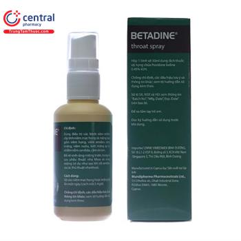 Thuốc xịt họng Betadine Throat Spray - cách dùng và giá bán