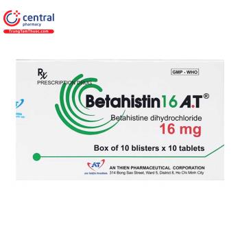 [CHÍNH HÃNG] Thuốc Betahistin 16 A.T: điều trị đau đầu, chóng mặt