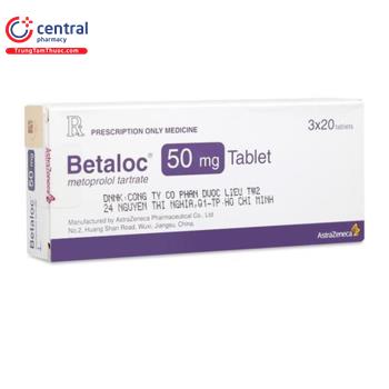 Thuốc Betaloc 50mg điều trị tăng huyết áp, đau thắt ngực