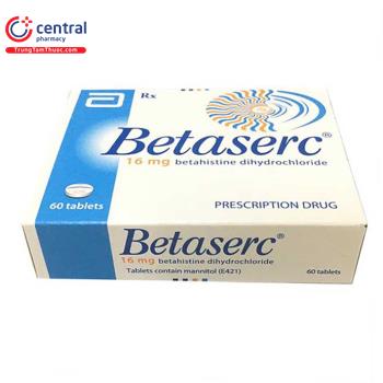 Thuốc Betaserc 16mg (Betahistine 16mg) - thuốc điều trị chóng mặt