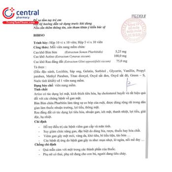 [CHÍNH HÃNG] Thuốc Bibiso điều trị các bệnh về gan hiệu quả
