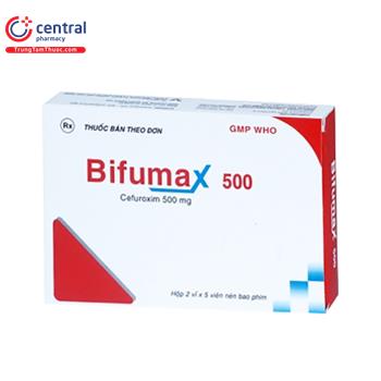 Thuốc Bifumax 500 (Cefuroxim 500mg): tác dụng, chỉ định, liều dùng