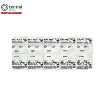 Thuốc Bilaxten (Bilastine) 10mg điều trị viêm mũi dị ứng, mề đay