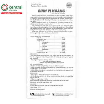 Thuốc Bình Vị Hoàng - Hỗ trợ giảm viêm loét dạ dày, tá tràng hiệu quả