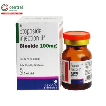 Thuốc Bioside 100mg Etoposide injection trị ung thư phổi, tinh hoàn
