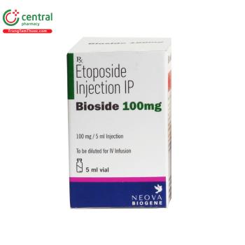 Thuốc Bioside 100mg Etoposide injection trị ung thư phổi, tinh hoàn