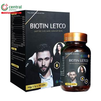 Biotin Letco - Giúp tóc, móng chắc khỏe, hạn chế tóc khô xơ, gãy rụng