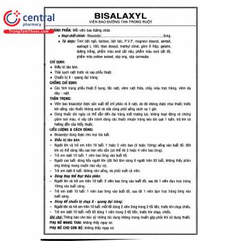 [CHÍNH HÃNG] Thuốc Bisalaxyl 5mg - điều trị táo bón