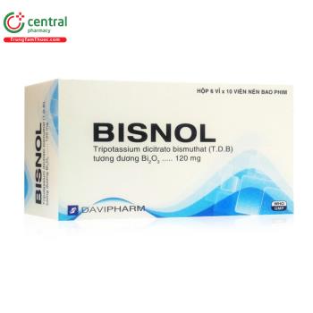 Thuốc Bisnol 120mg - Điều trị bệnh loét dạ dày tá tràng do vi khuẩn Hp