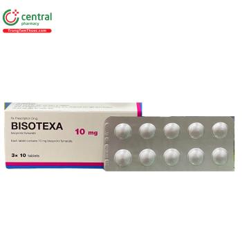 Thuốc Bisotexa 10mg điều trị đau thắt ngực và tăng huyết áp