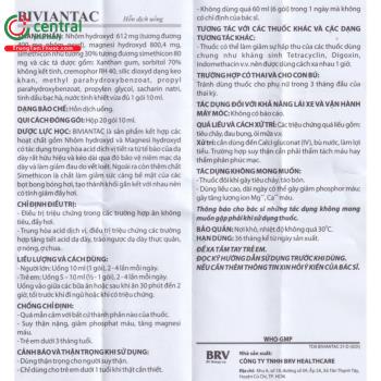 Thuốc Biviantac - Điều trị triệu chứng ăn không tiêu, chướng bụng