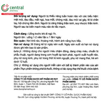 Bona Extra Night An Huy - Cải thiện tuần hoàn máu, giảm đau đầu, mất ngủ