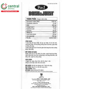 Thuốc BONE & JOINT 9 in 1 giảm đau khớp, phòng ngừa thoái hóa khớp