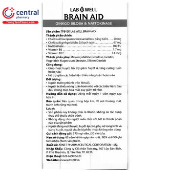 [CHÍNH HÃNG] Thuốc Lab Well Brain Aid hỗ trợ giảm chóng mặt, nhức đầu