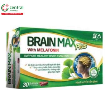 Thuốc Brain Max Plus With Melatonin tăng cường tuần hoàn máu não